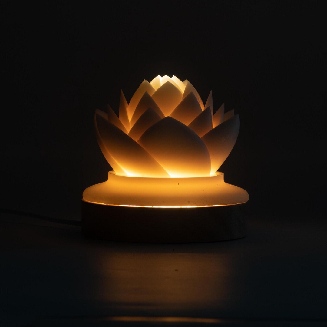 3D Printed Lotus LED Night Light: Personalized Flower Table Lamp - Etsy