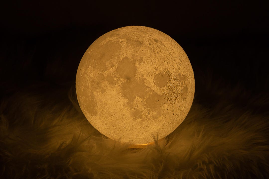 Moon Lamp, Real Lunar Surface Scans, Personalized 3D Photo Printed ...