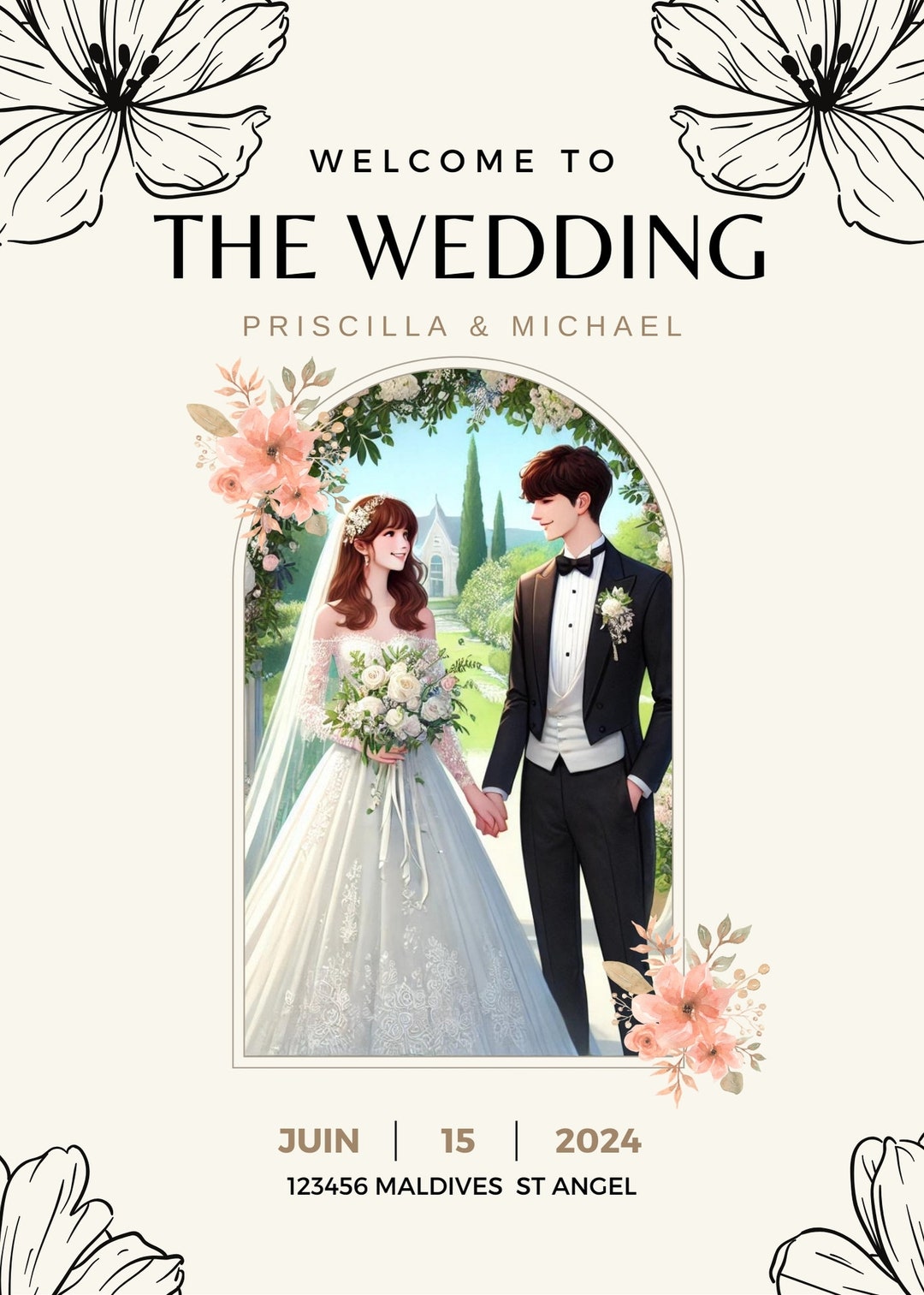 WEDDING INVITATION Canva Template(2) - Etsy