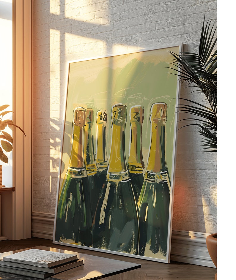 Champagne Poster: Colorful Bar Art, Eclectic Kitchen Print - Etsy