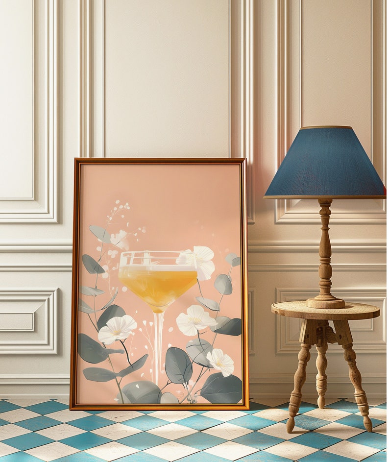 Orange Cocktail Poster, Alcohol Print, Modern Home Bar, Room Decor ...