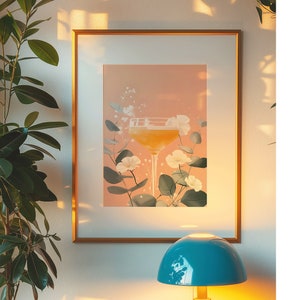 Orange Cocktail Poster, Alcohol Print, Modern Home Bar, Room Decor ...