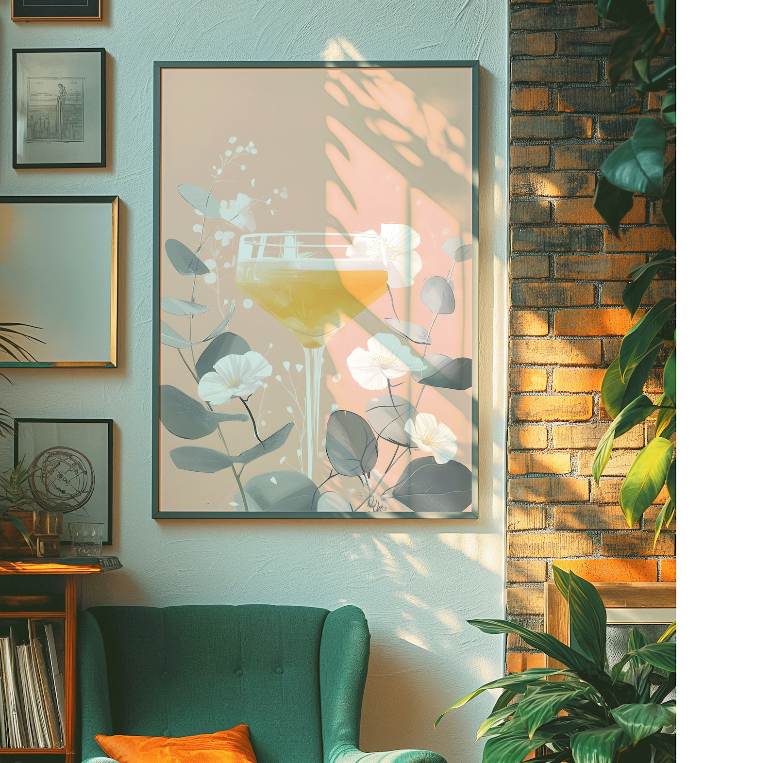 Orange Cocktail Poster, Alcohol Print, Modern Home Bar, Room Decor ...