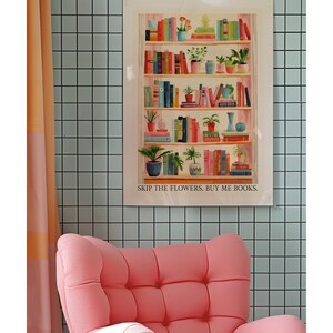 Colorful Bookshelf Art Print: Eclectic Living Room Decor - Etsy