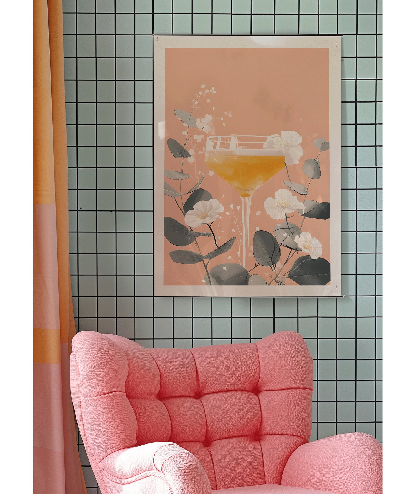 Orange Cocktail Poster, Alcohol Print, Modern Home Bar, Room Decor ...