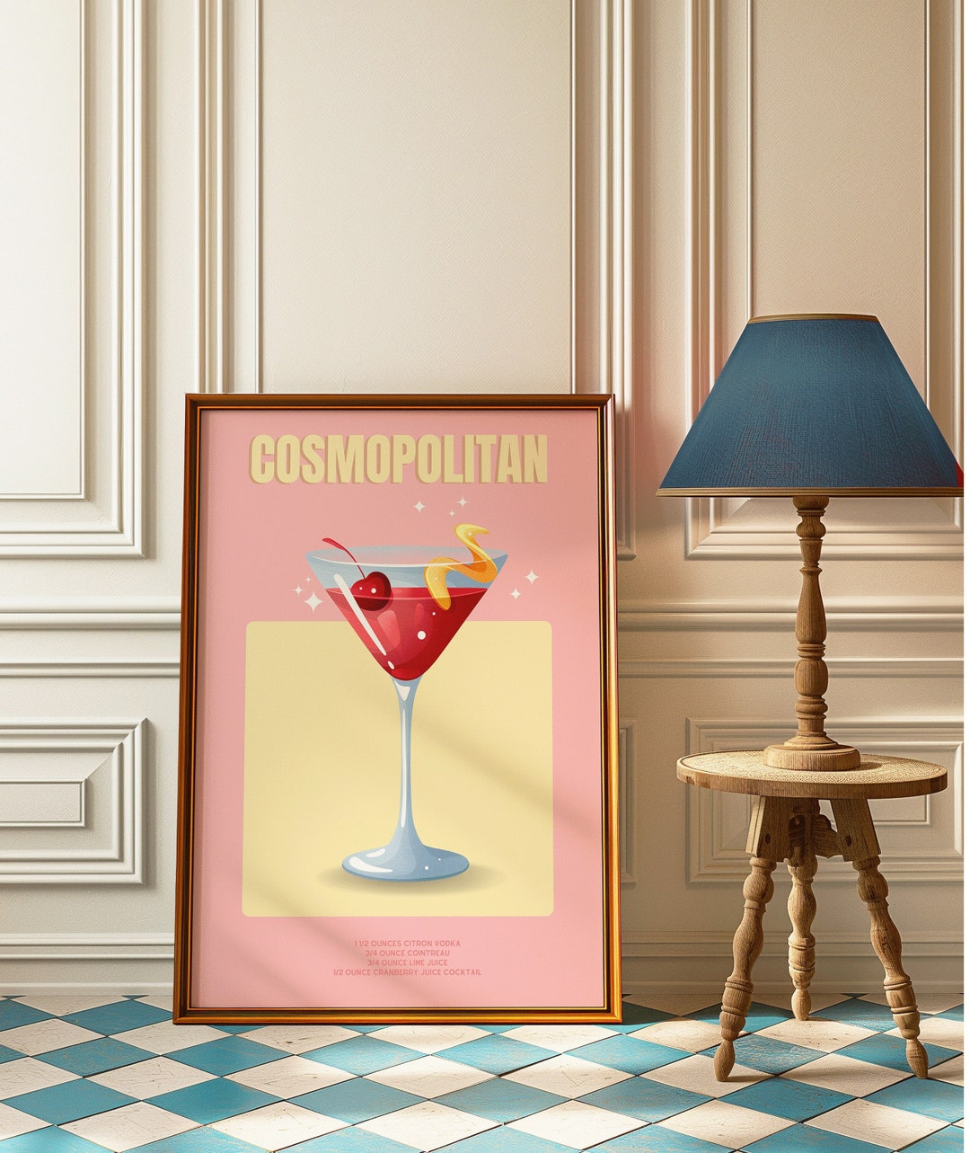 Cosmopolitan Poster, Cocktail Wall Art, Eclectic Art, Aesthetic Poster ...