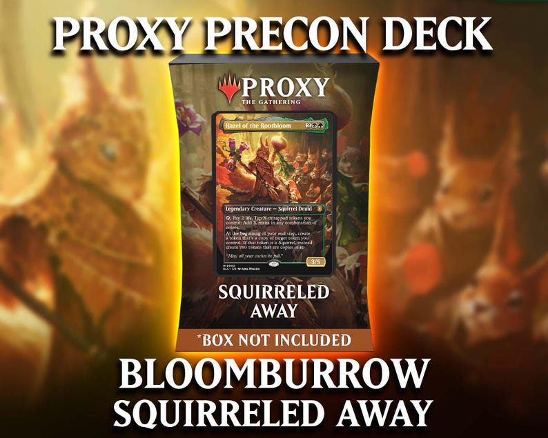 Squirreled Away Bloomburrow Precon Decklist 100 Proxy Cards 20 Proxy ...