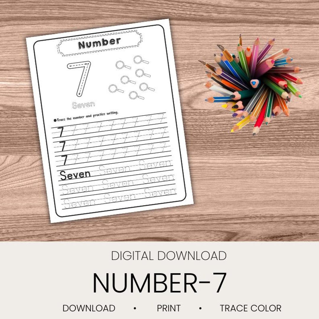 7-number Tracing / Traceable Numbers / Preschool Pages / Printable ...