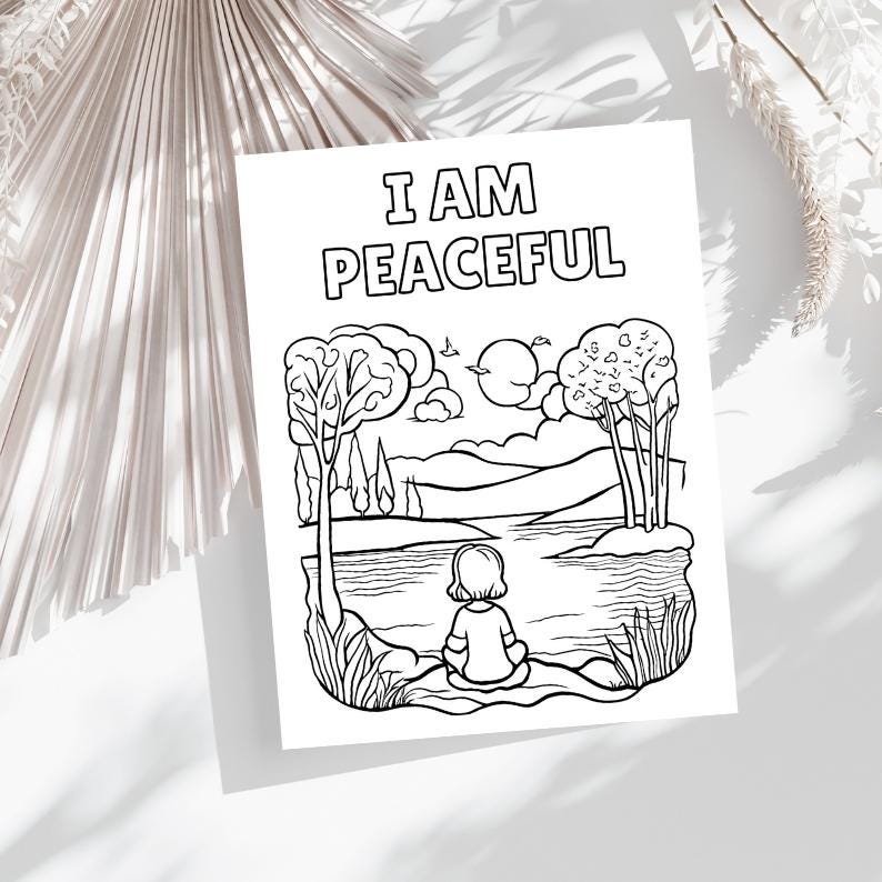 I Am Peaceful / Affirmation / Coloring Page / Picture for Kids ...