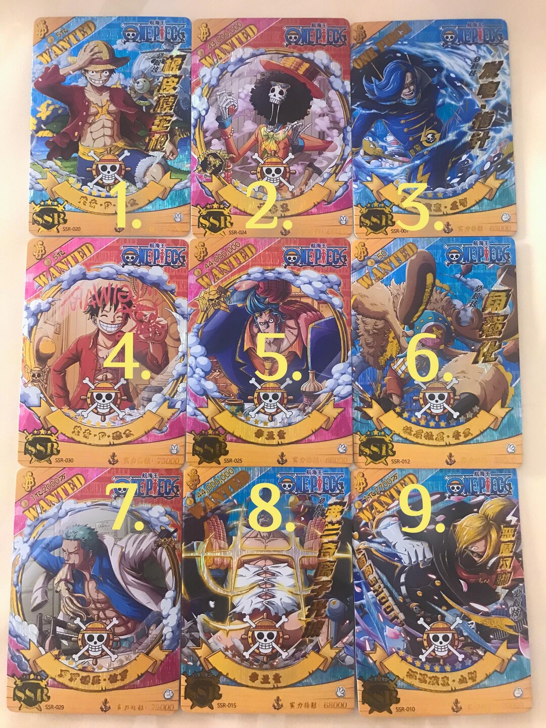 One Piece SSR Card of Your Choice - Etsy