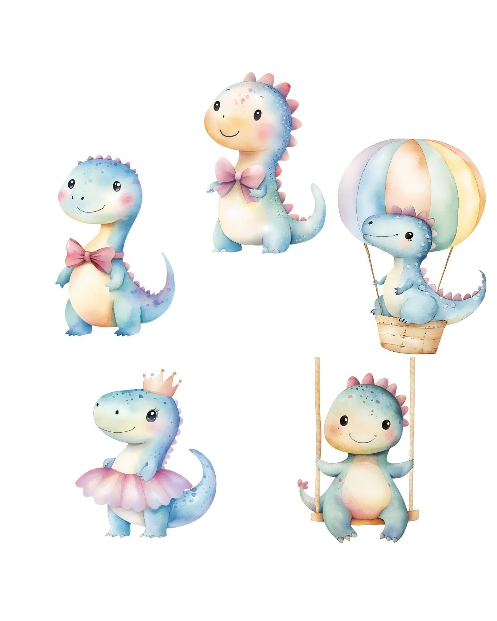 Cute Dinosaur Clip Art Digital File Dinosaur Png Watercolor Dinosaur ...