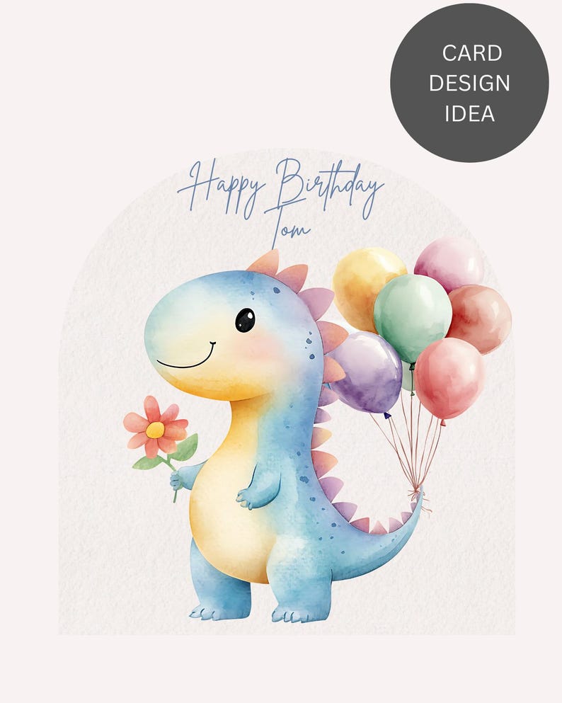 Cute Dinosaur Clip Art Digital File Dinosaur Png Watercolor Dinosaur ...