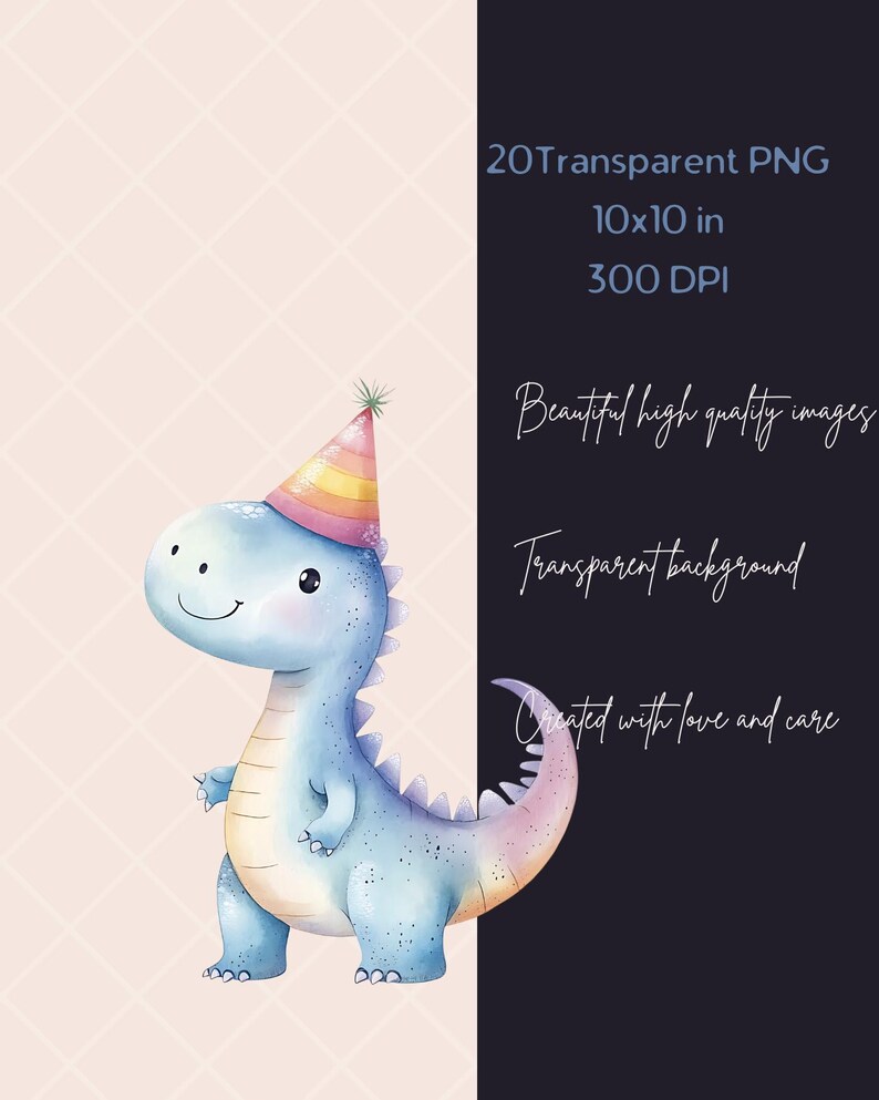 Cute Dinosaur Clip Art Digital File Dinosaur Png Watercolor Dinosaur ...