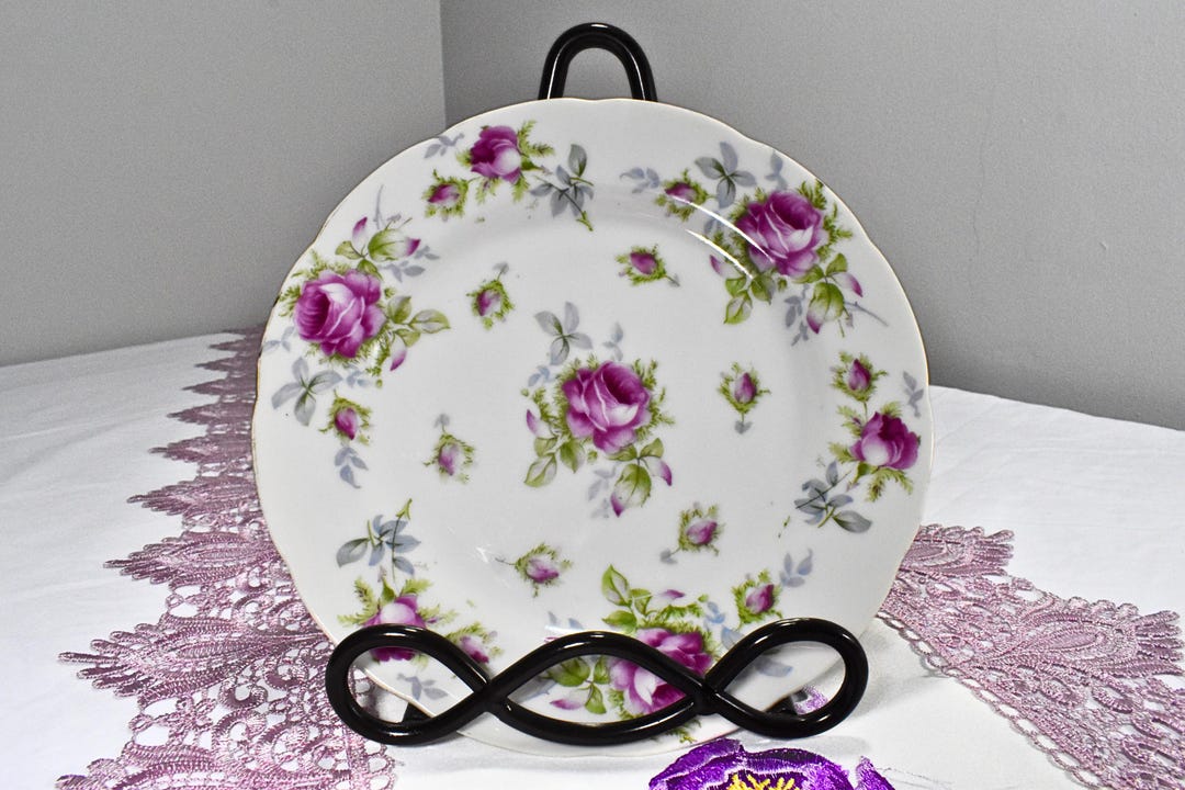 Vintage Lefton China Salad Plate Rose Chintz Pattern Hand Painted ...