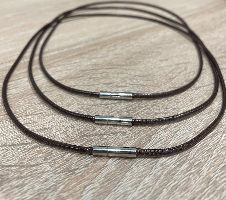 Brown Leather Cord Necklace for Women, Minimalist Leather Pendant Cord ...