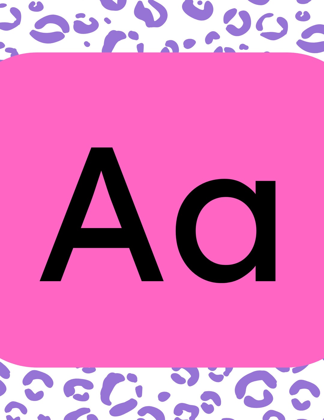 Print Alphabet for Classroom in Leopard Pastel Pink and Purple - Etsy