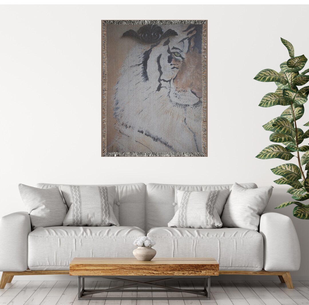 Animal Print Tiger Woven Blanket Wall Art ~ Tiger Animal Print Throw ...