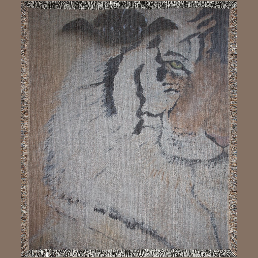 Animal Print Tiger Woven Blanket Wall Art ~ Tiger Animal Print Throw ...