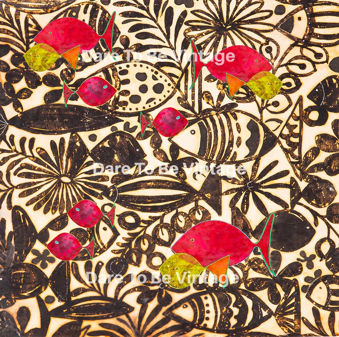 Tropical Fish Decoupage Tissue Paper, Art Journals, Botanical Design ...