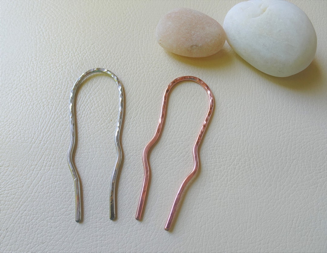 Mini Size Zigzag Hair Pin, Handforged Metal Hair Jewelry, Bun Holder - Etsy