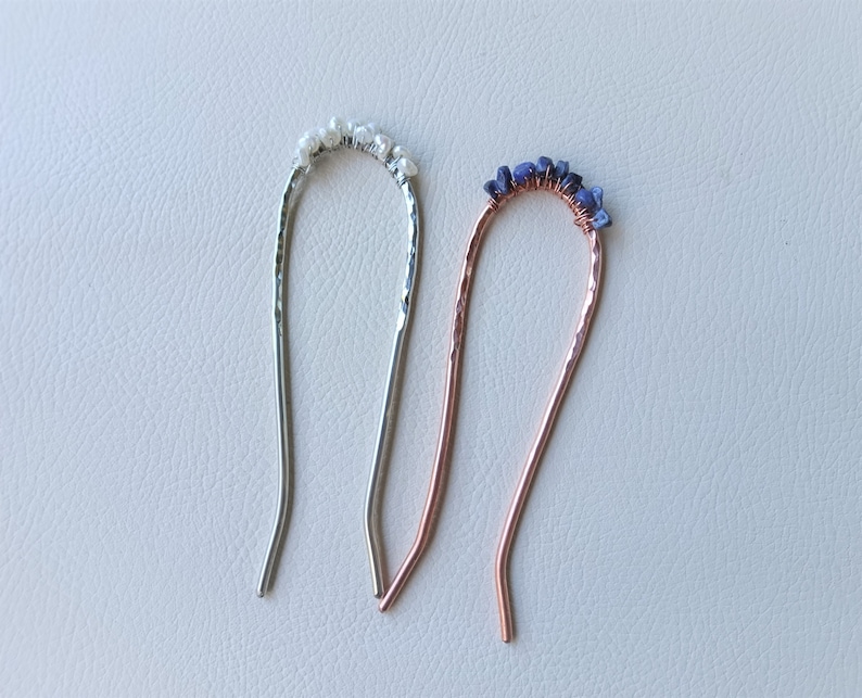 Silver Metal Hair Pin Hammered Textured Forged Hair Jewelry - Etsy