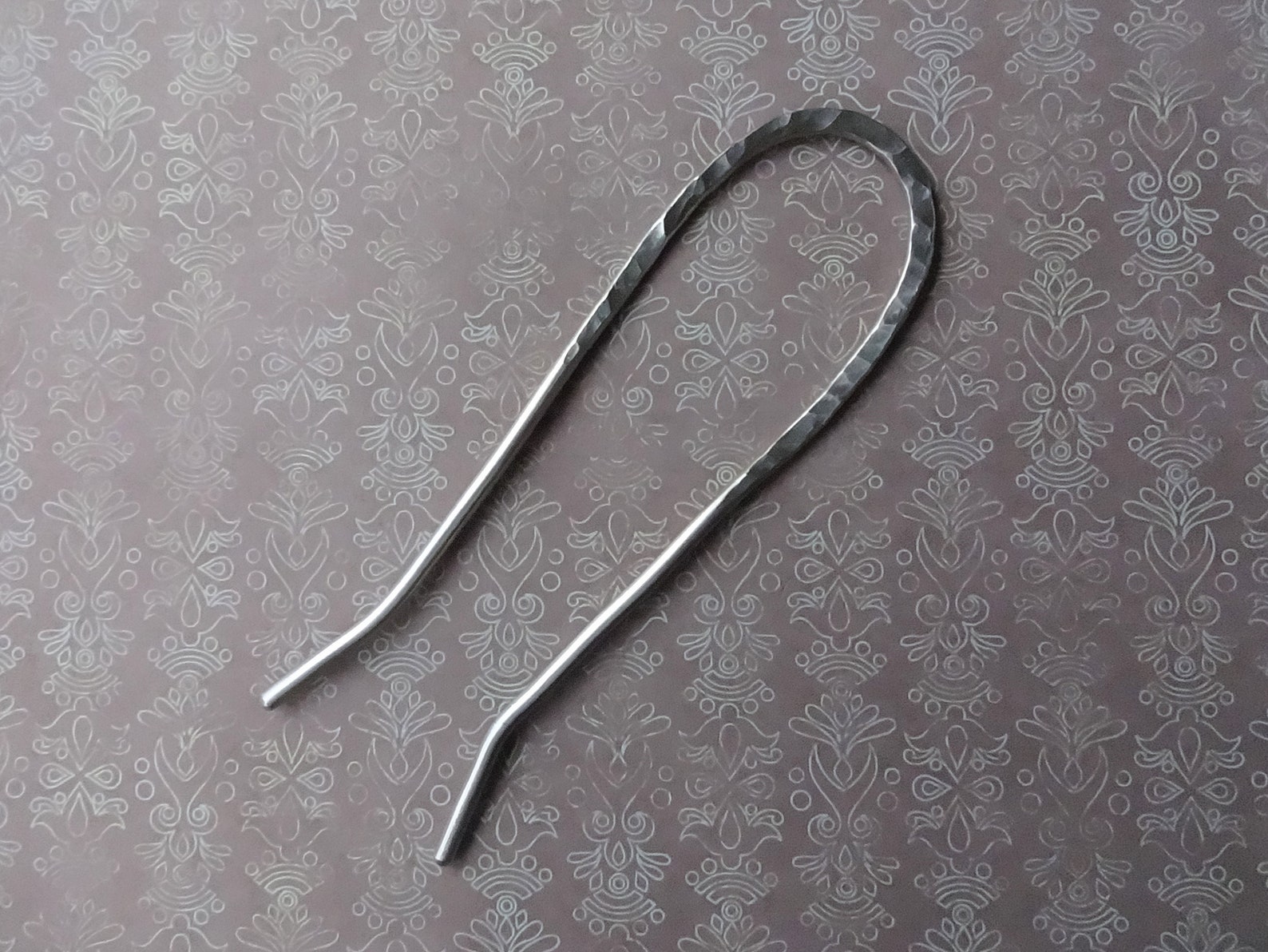Silver Metal Hair Pin Hammered Textured Forged Hair Jewelry - Etsy