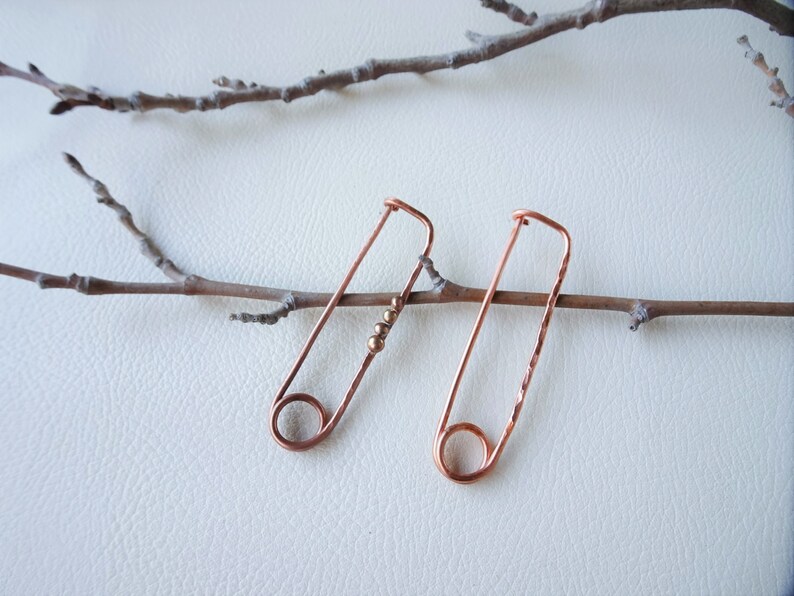 Simple Copper Shawl Pin Handforged Safety Pin Ship From USA | Etsy