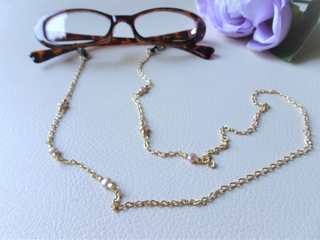 Pink Pearls Eye Glasses Chain, Gold Eyewear Jewelry, Sunglasses Lanyard - Etsy Nederland