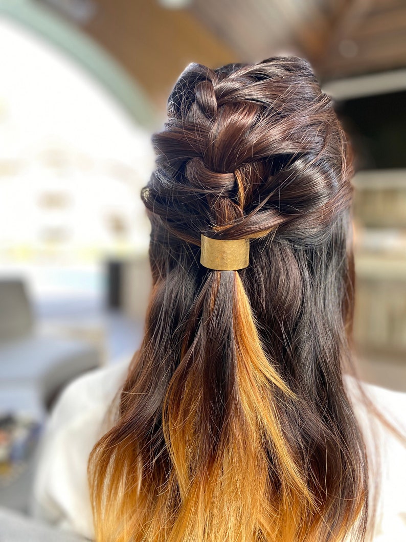 Mini Hammered Metal Hair Cuff, Handcrafted Brass Hair Tie - Etsy