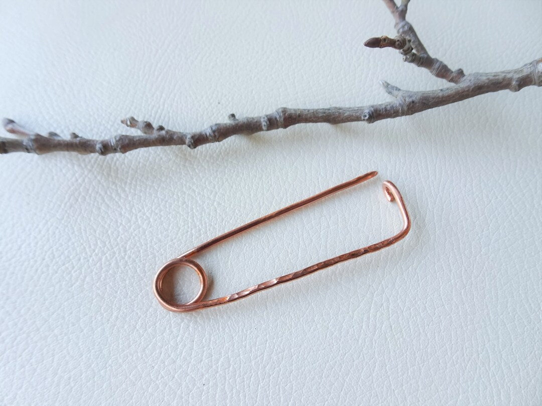 Simple Copper Shawl Pin Handforged Safety Pin Ship From USA - Etsy
