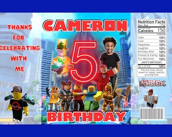 Roblox Bundle Party Favor Canva Design & Templates (8 Editable ...