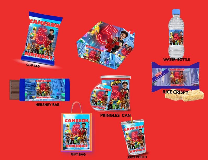 Editable Roblox Party Favor Bundle Design Template - Etsy