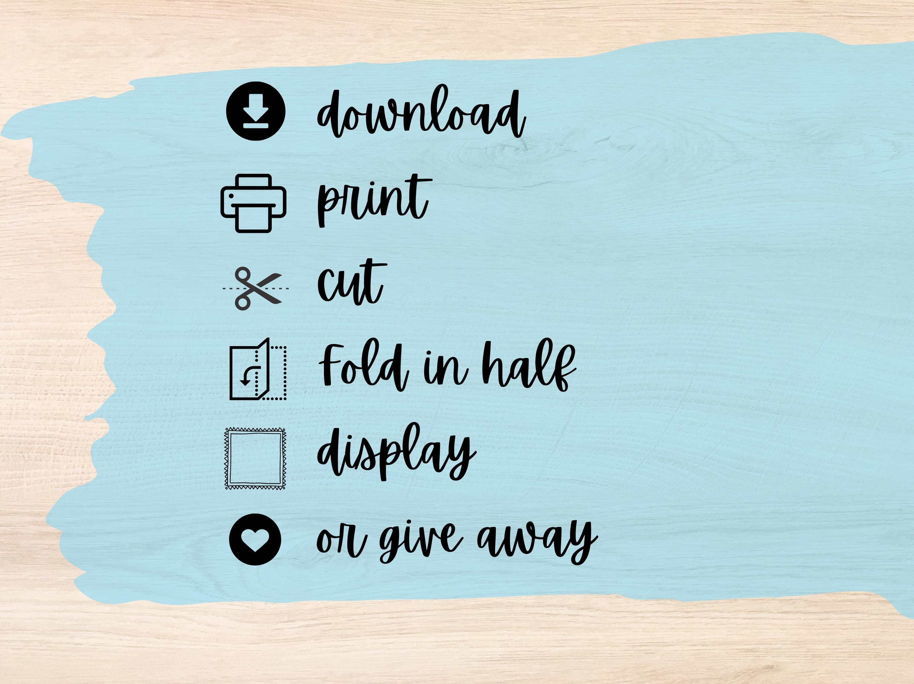 Floral Sunday - Blank Inside Printable Greeting Card - Etsy UK