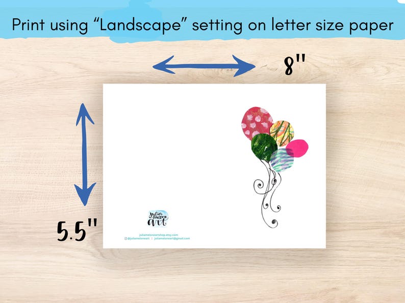 Happy Birthday Blank Inside Printable Greeting Card - Etsy