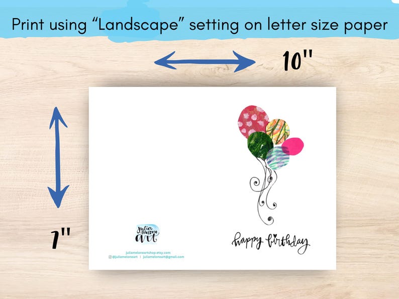 Happy Birthday Blank Inside Printable Greeting Card - Etsy
