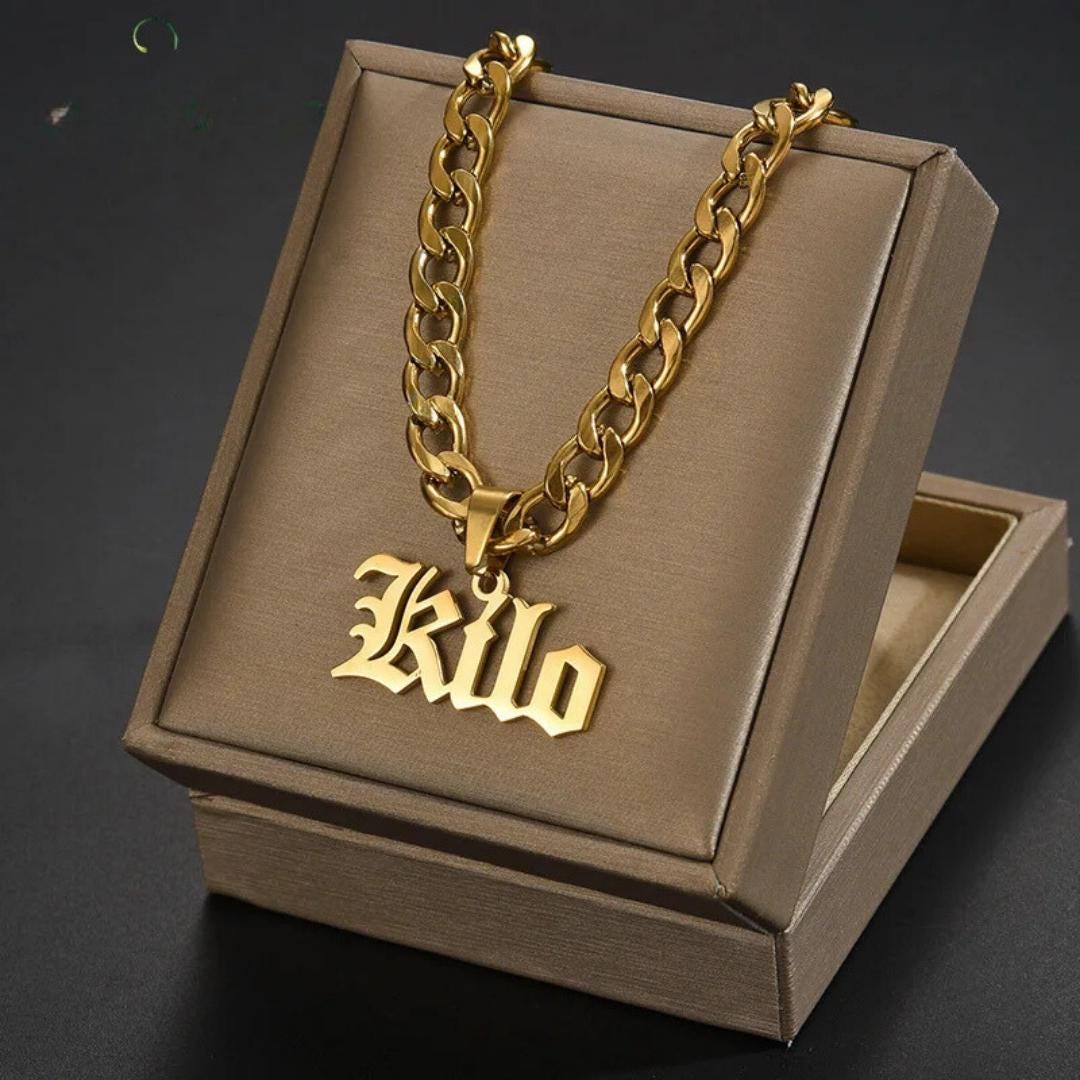 Customized Names Big Size Stainless Steel Pendant 7 MM NK Chain ...