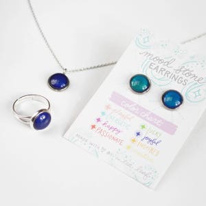 Changing Color Mood Stone Necklace. Gift for Her. Minimalist Necklace ...