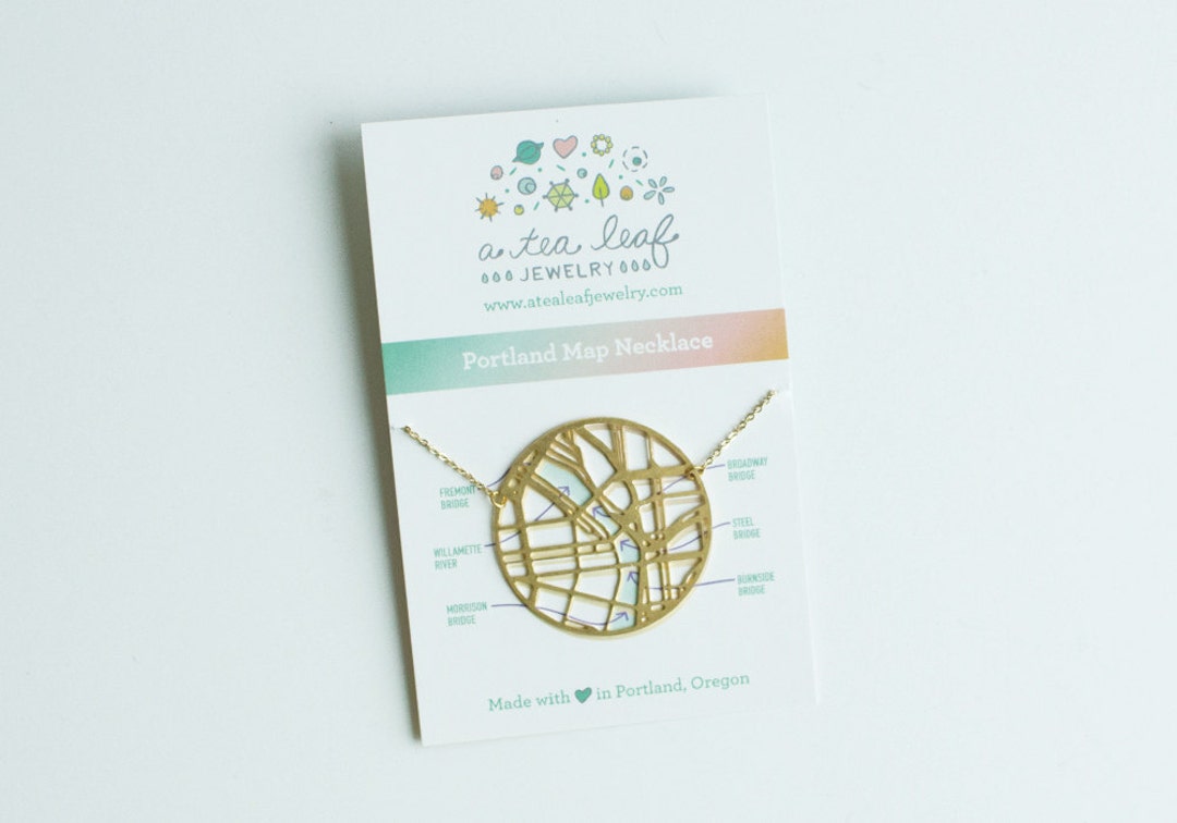 Portland Oregon Map Necklace - Etsy