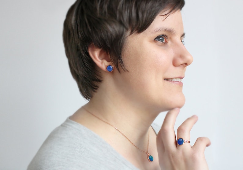 Changing Color Mood Stone Necklace. Gift for Her. Minimalist - Etsy