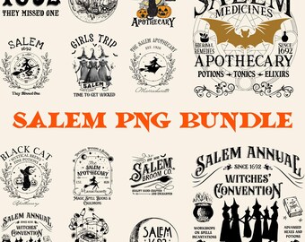 Retro Salem 1692 PNG Bundle, Salem Massachusetts Png, Salem They Missed ...