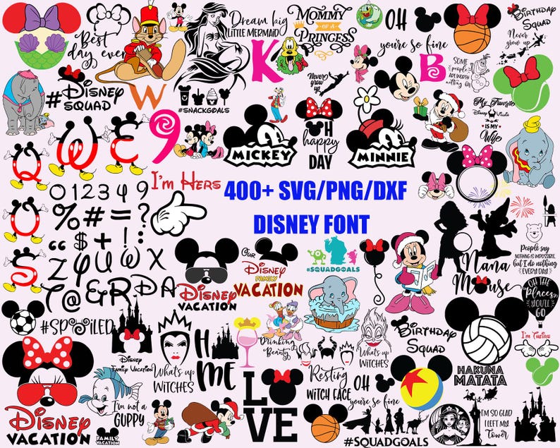 400 Mega Cartoon Font Bundle SVG/PNG, Mouse Font Svg, Mouse Alphabet ...