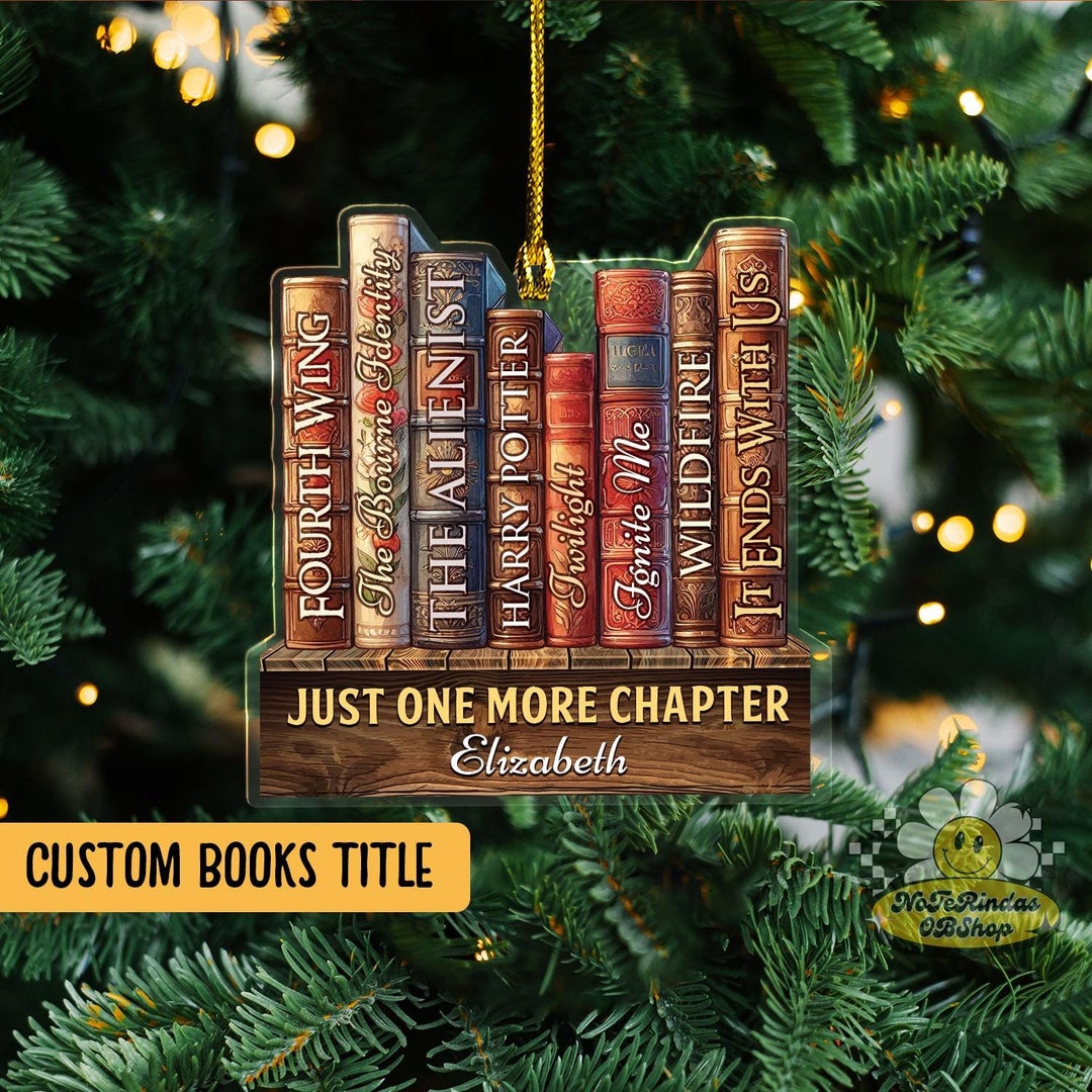Personalized Book Shelf Christmas Ornament,custom Title of Books Gifts ...