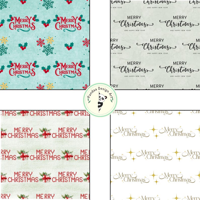 Merry Christmas Digital Paper Pack: Seamless Holiday Patterns (JPG ...