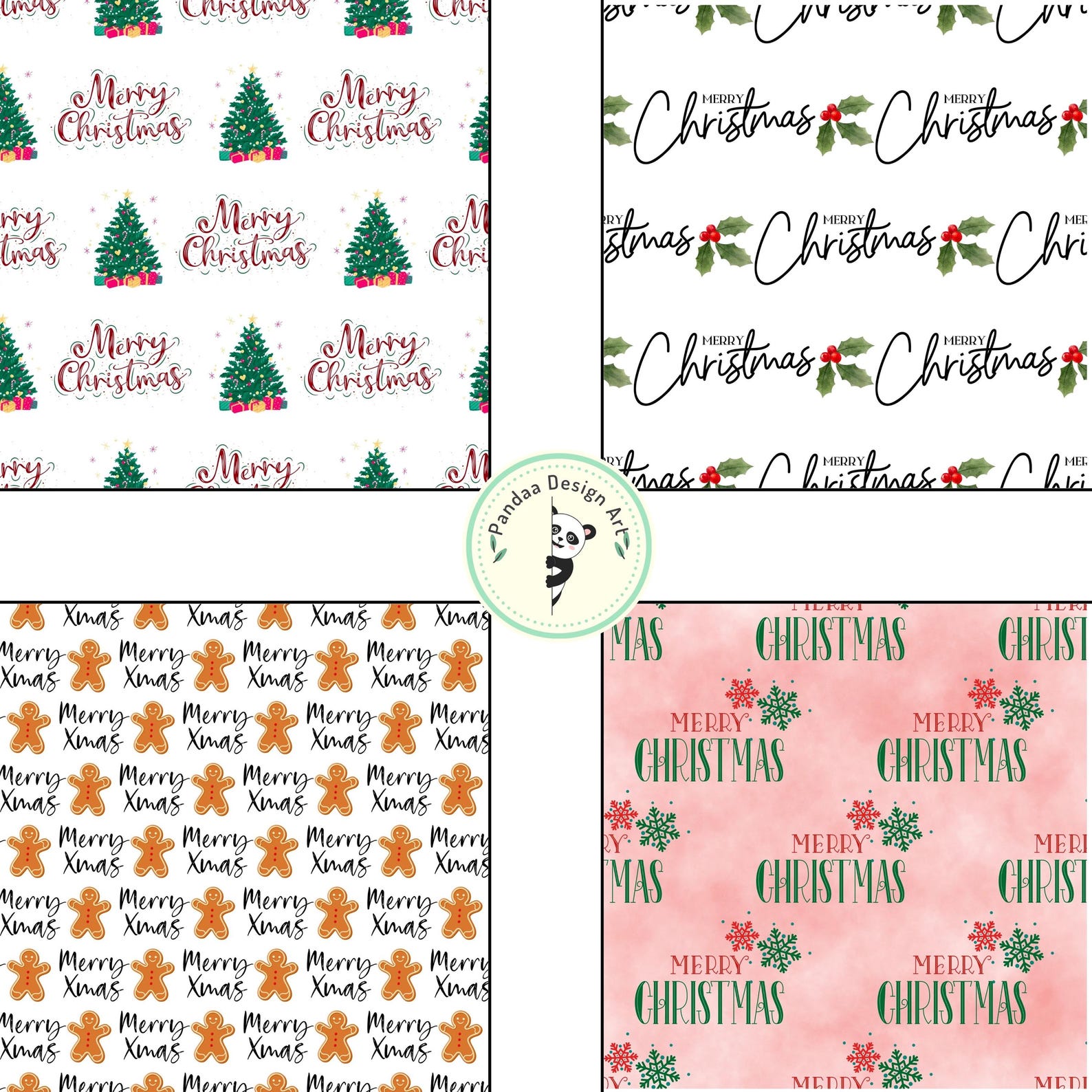 Merry Christmas Digital Paper Pack: Seamless Holiday Patterns (JPG ...