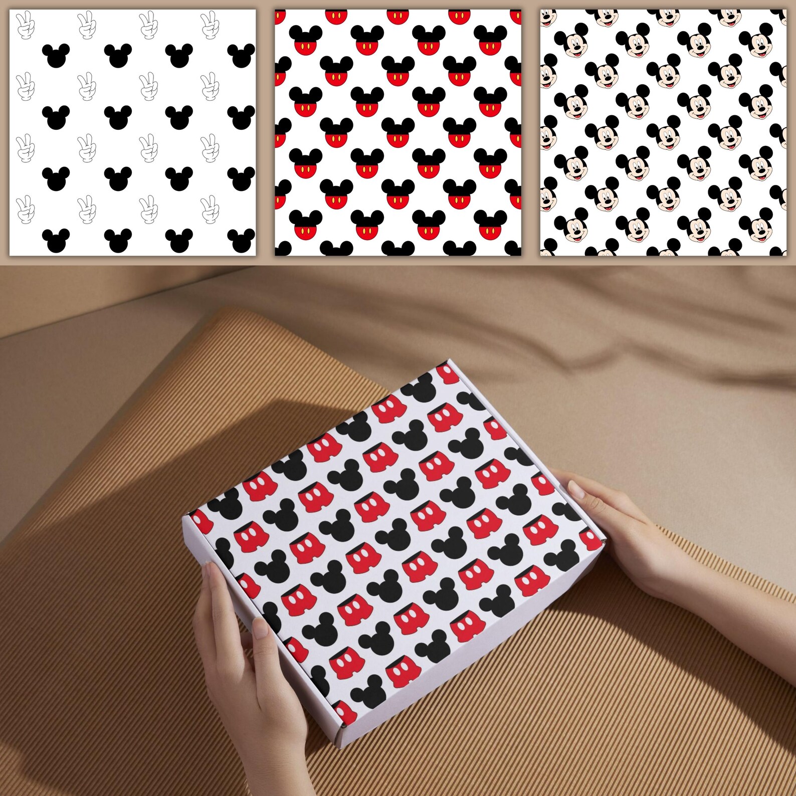 Mickey Mouse Digital Paper, Disney Scrapbook Paper, Mickey Mouse ...