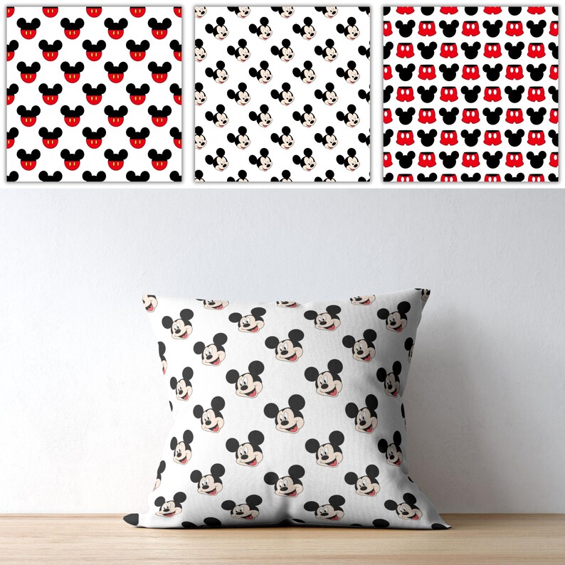 Mickey Mouse Digital Paper, Disney Scrapbook Paper, Mickey Mouse ...