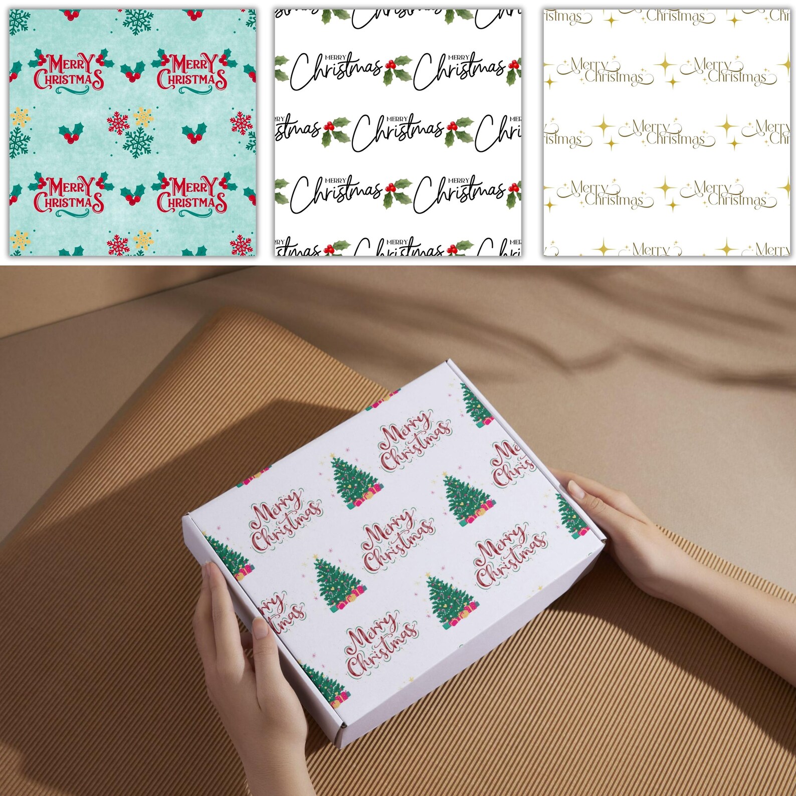 Merry Christmas Digital Paper Pack: Seamless Holiday Patterns (JPG ...