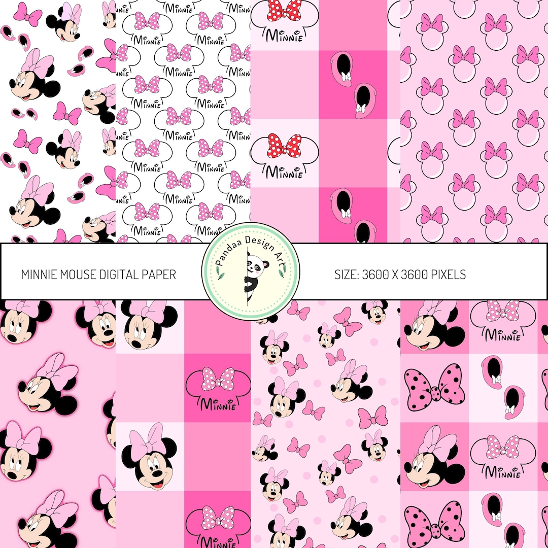 Minnie Mouse Digital Paper: Seamless Patterns (JPG & PNG) - Etsy