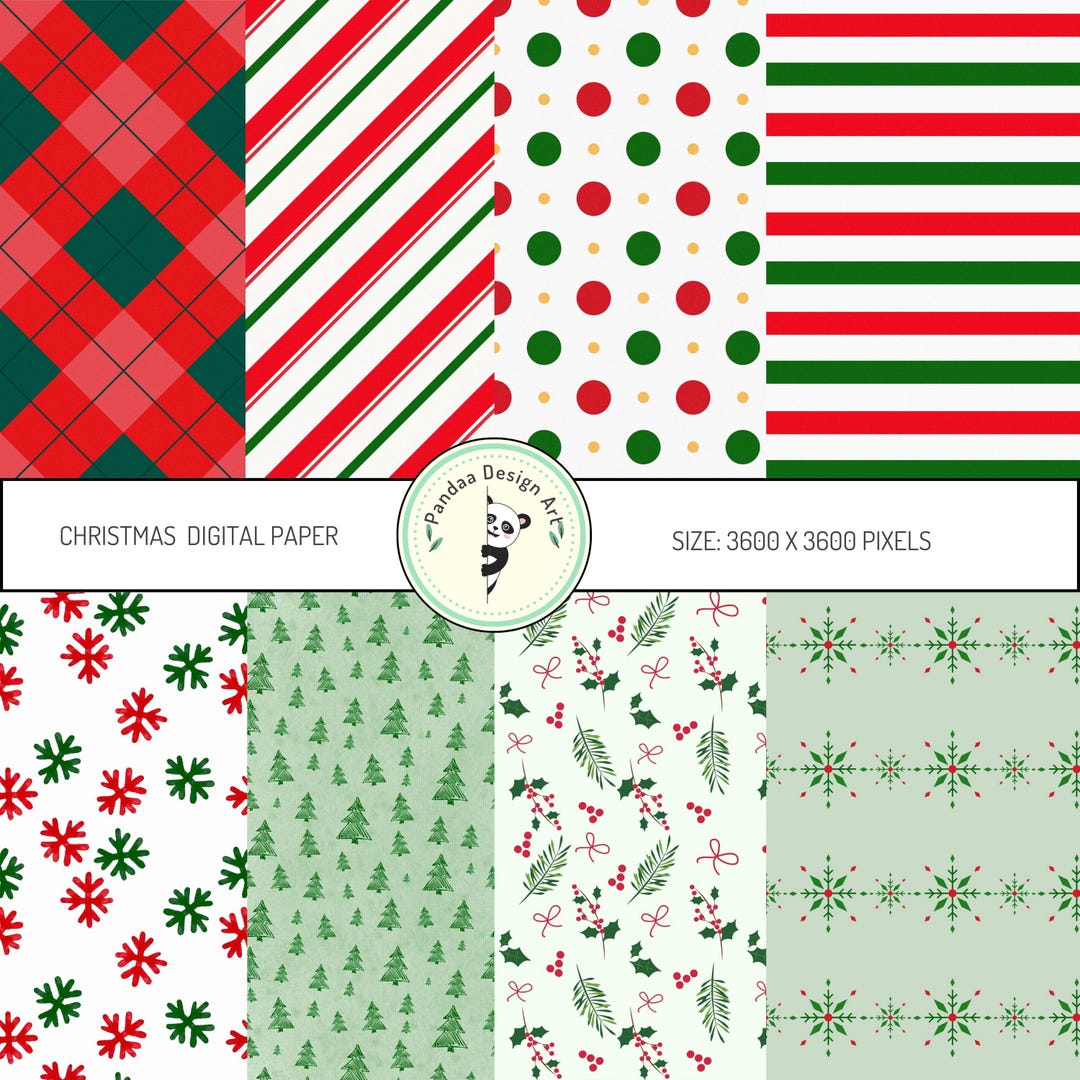 Christmas Digital Paper Set: Seamless Holiday Patterns (digital ...