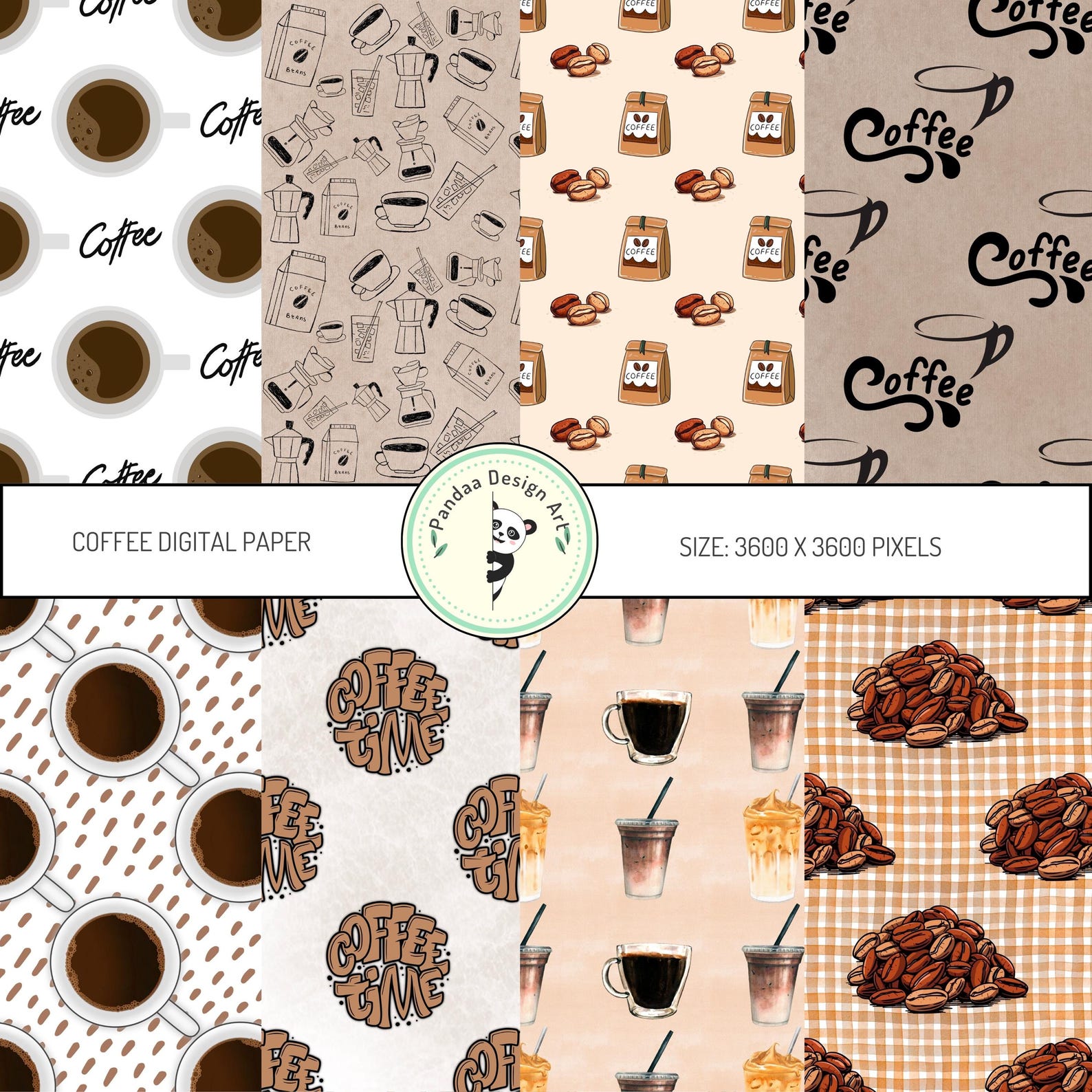 Coffee Seamless Digital Paper, Coffee Digital Paper Pack, Coffee ...